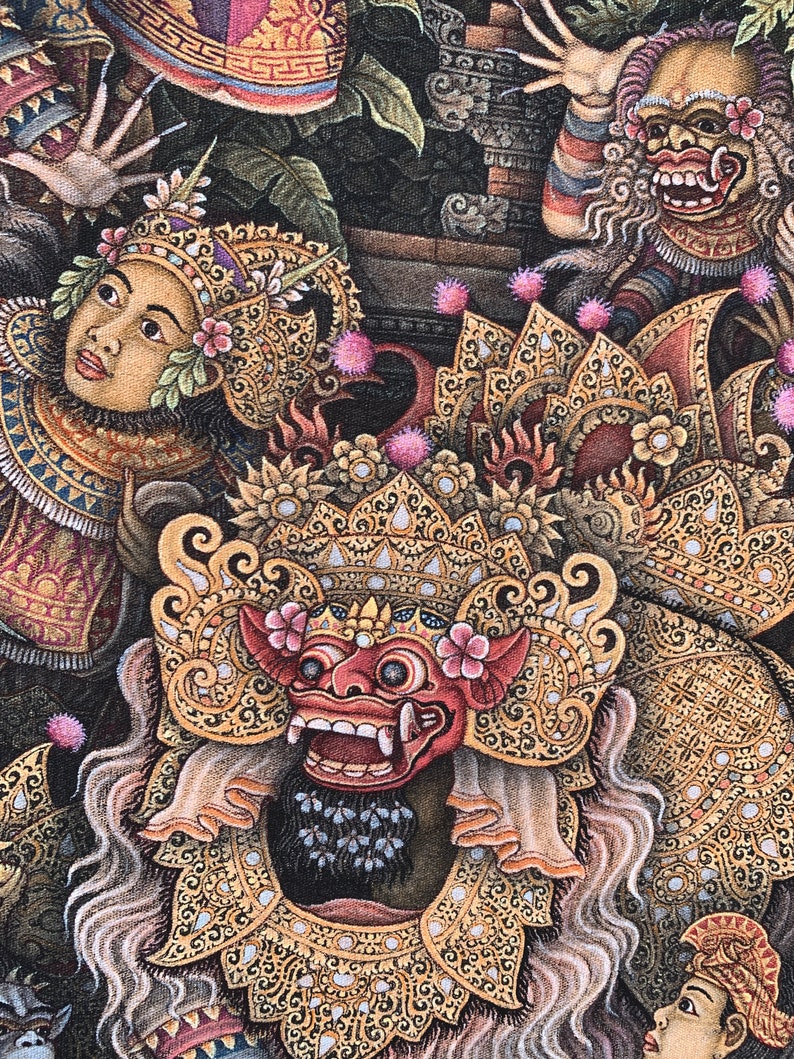 Balinese Barong and Rangda Painting Bali Temple Topeng - Etsy
