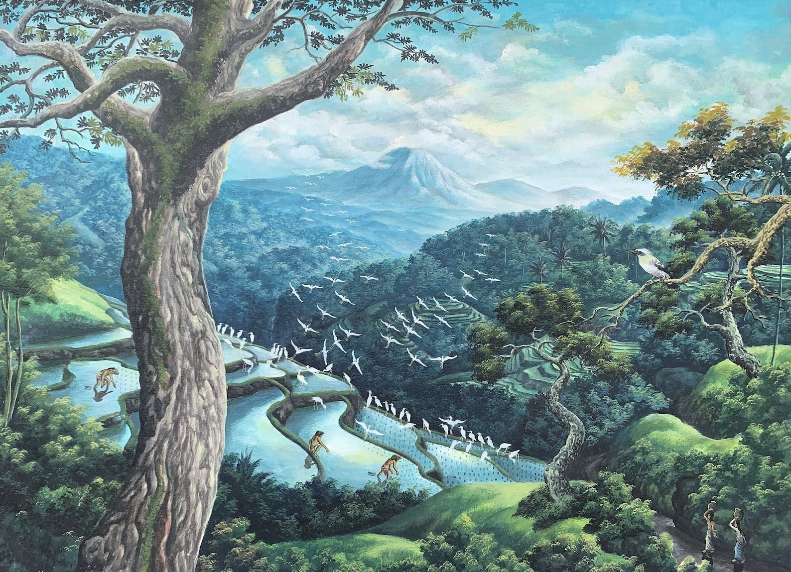 Green Nature Painting Beautiful Landscape Art Original - Etsy