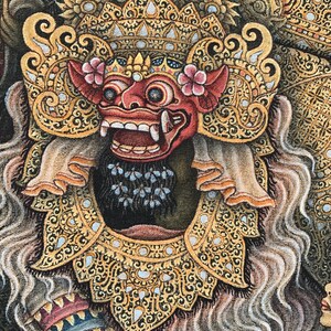Balinese Barong and Rangda Painting, Bali Temple, Topeng Monyet ...