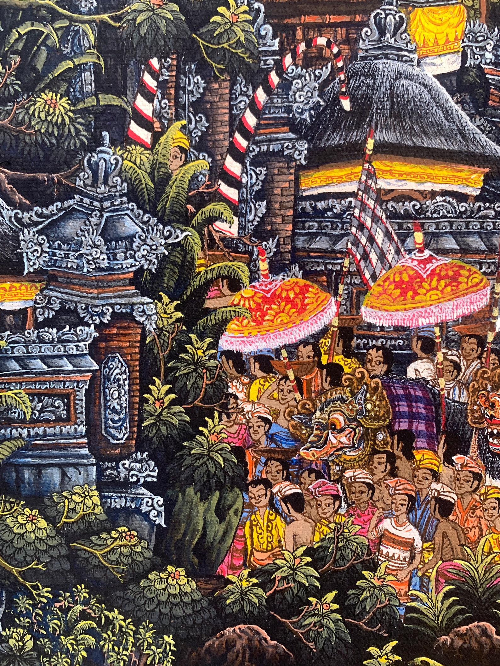 Balinese Ceremony Painting Melasti Ubud Style Painting Bali | Etsy