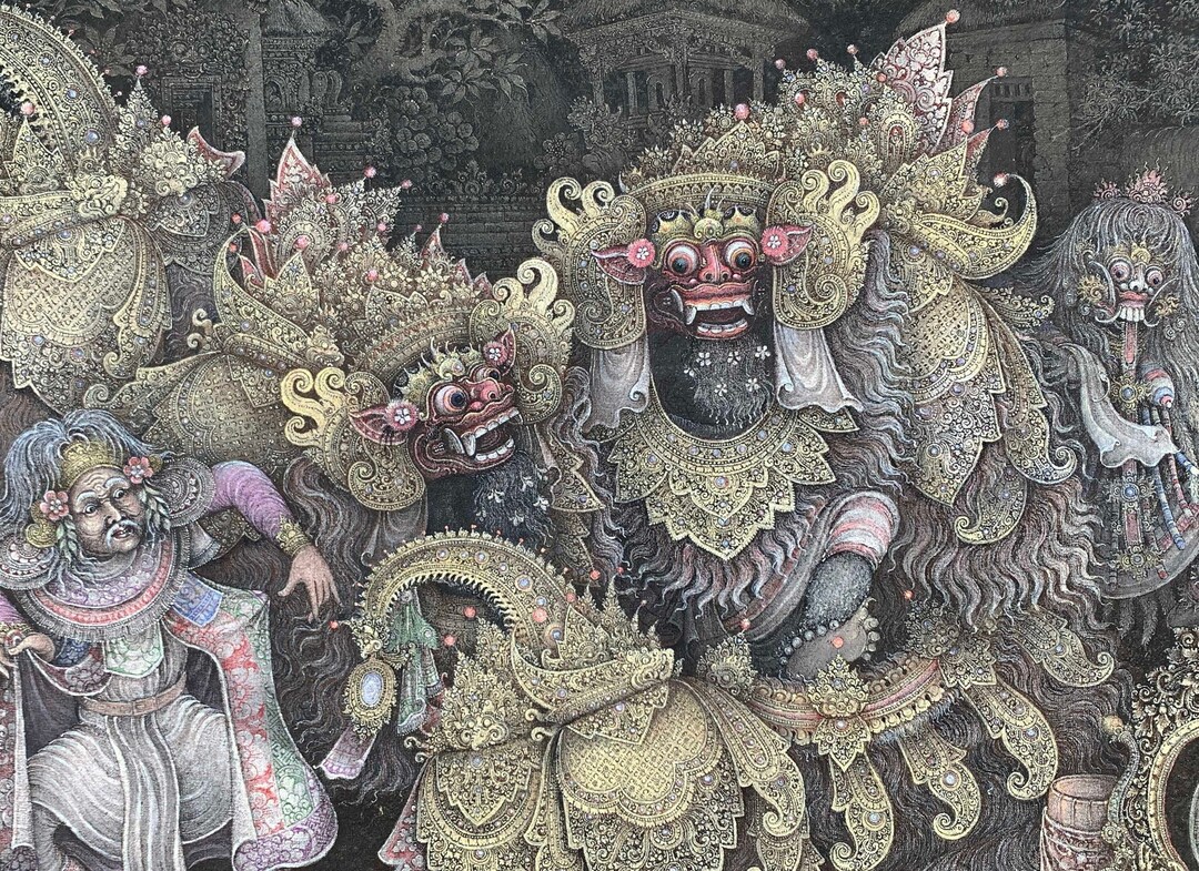 Original Topeng Tua - Barong Dance Painting, Balinese Painting, Rangda ...