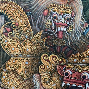 Original Painting Barong Rangda and Celuluk, Topeng Monyet, Balinese ...