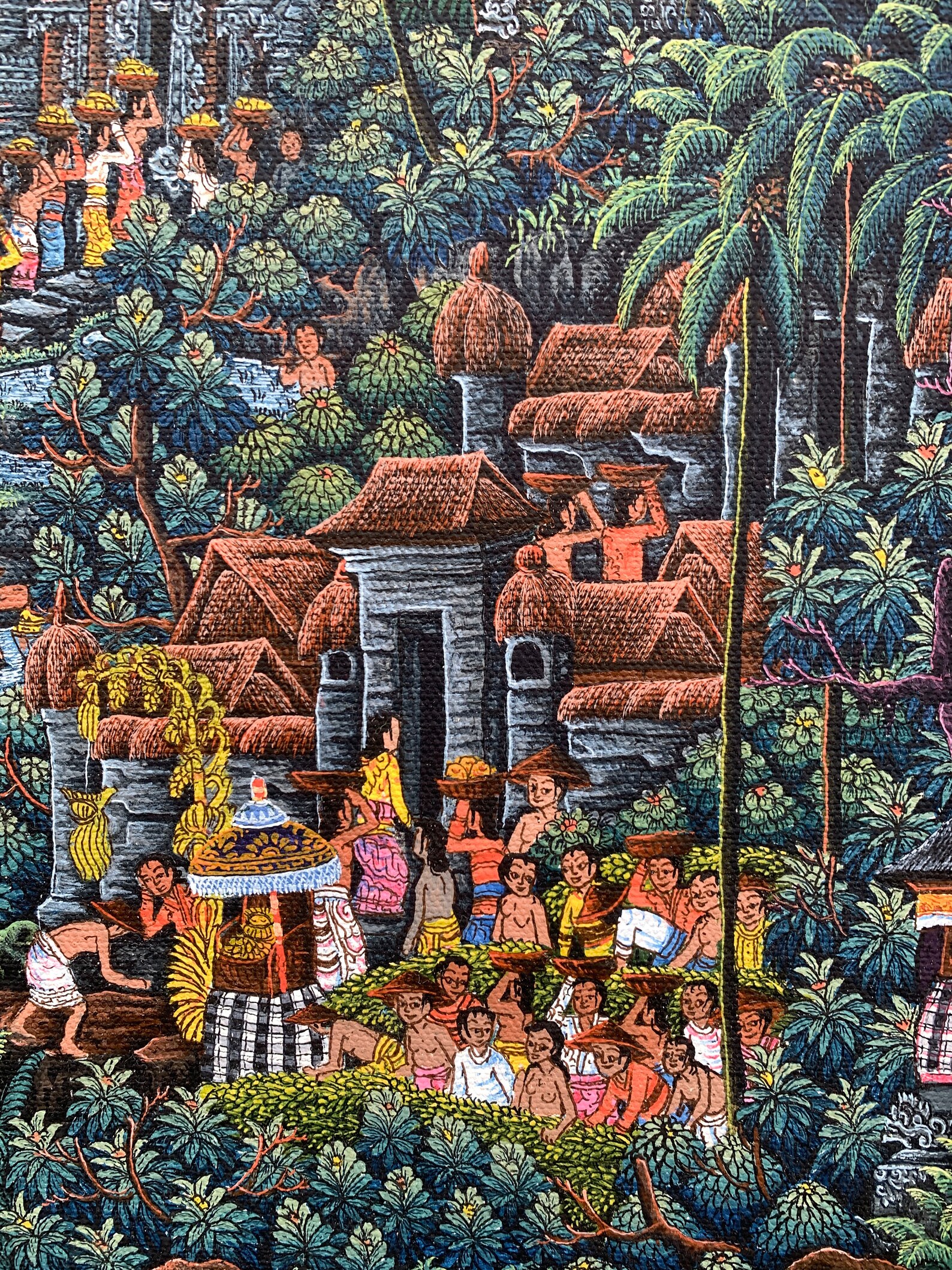 Balinese Ceremony Painting Daily Bali Life Art Ubud Style - Etsy