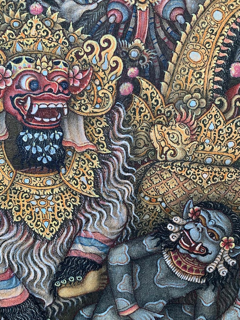Beautiful Barong Rangda and Celuluk Painting, Topeng Monyet, Original ...