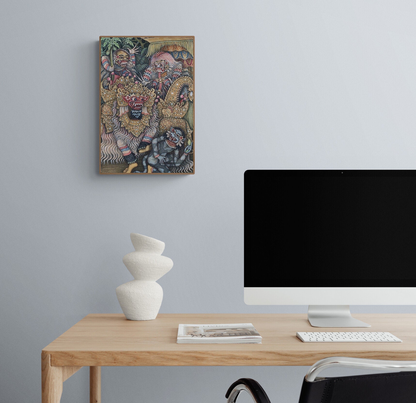 Beautiful Barong Rangda and Celuluk Painting, Topeng Monyet, Original ...