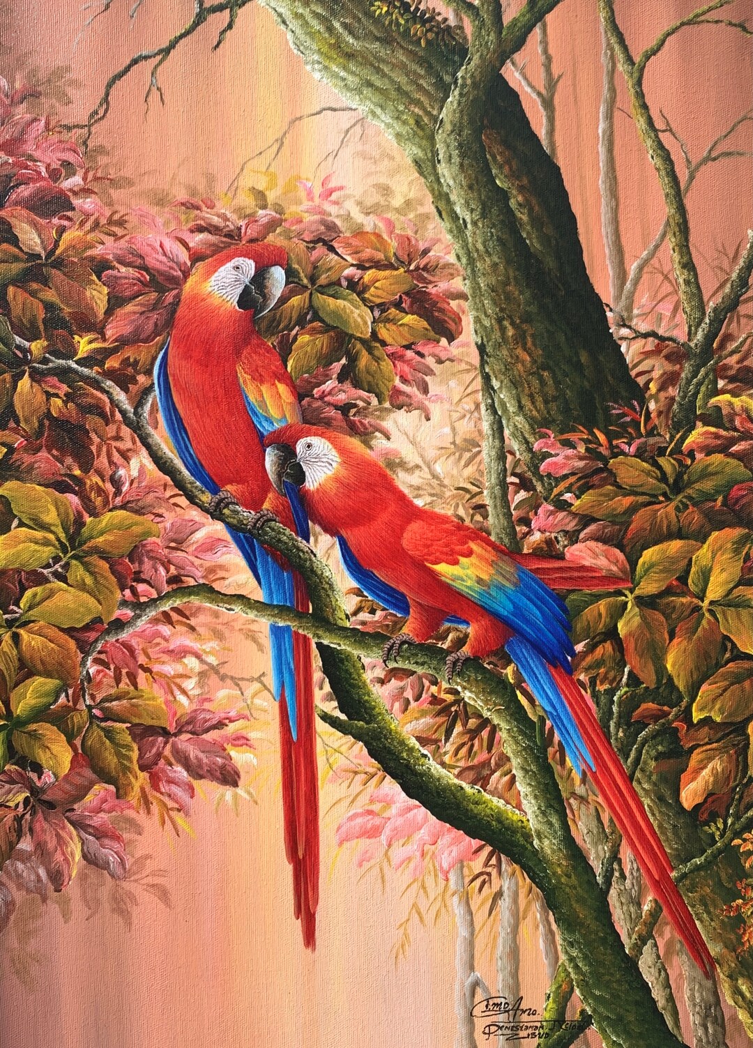 Beautiful Macaw Parrot Painting Original Handmade Painting - Etsy