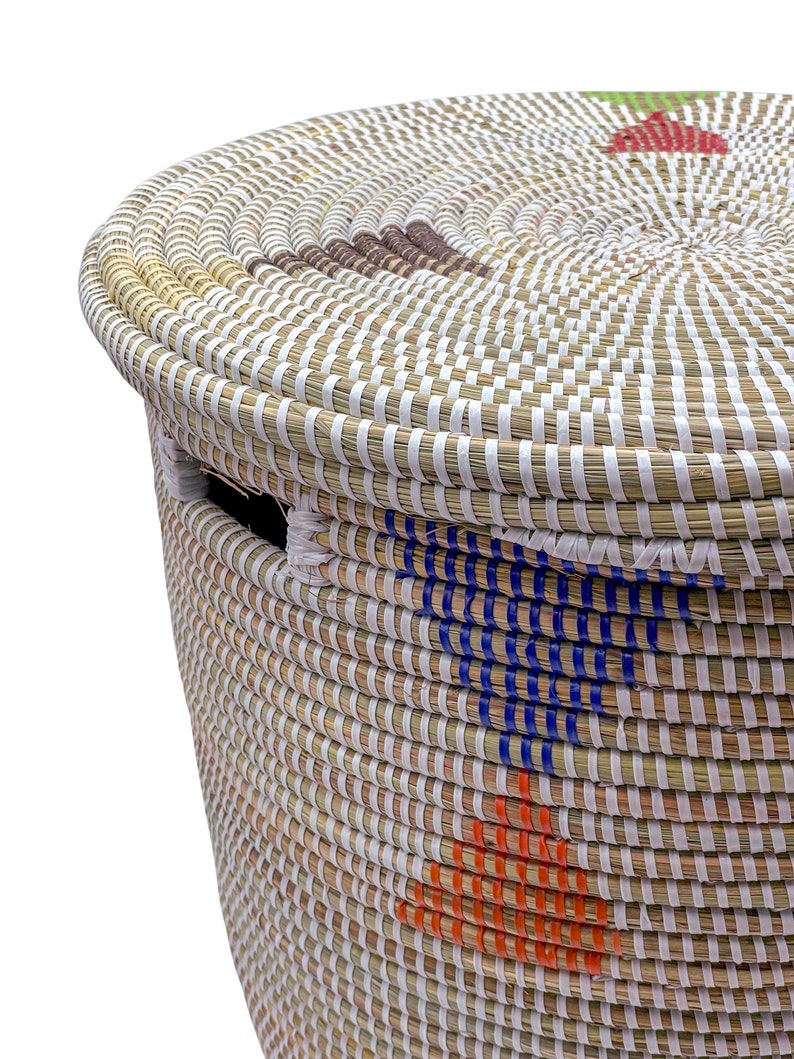 Large African Storage Baskets Basket With Lids Flat Lidded - Etsy