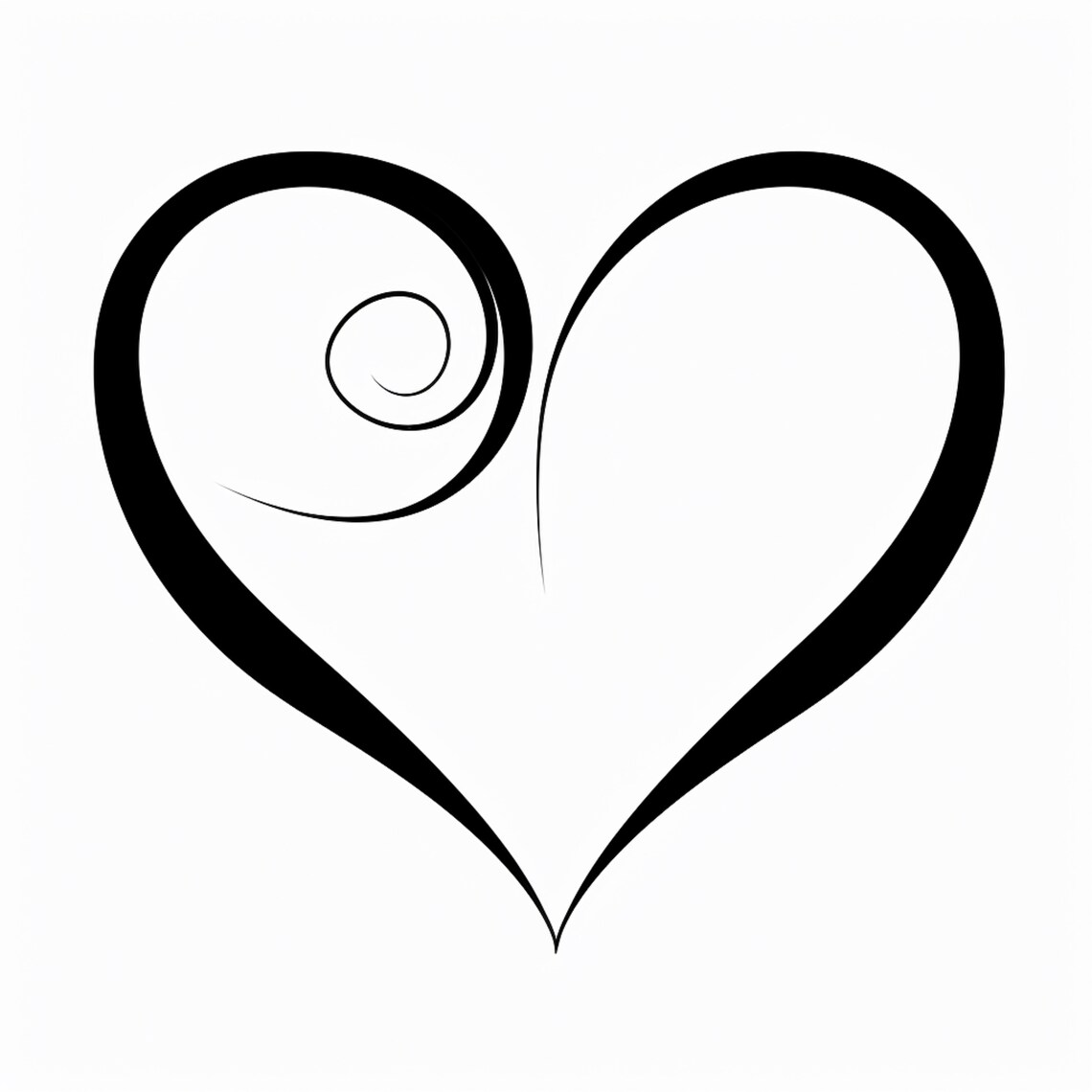 Double Heart PSD - Heart Outline Cut File - Heart Clipart - Heart Shape ...