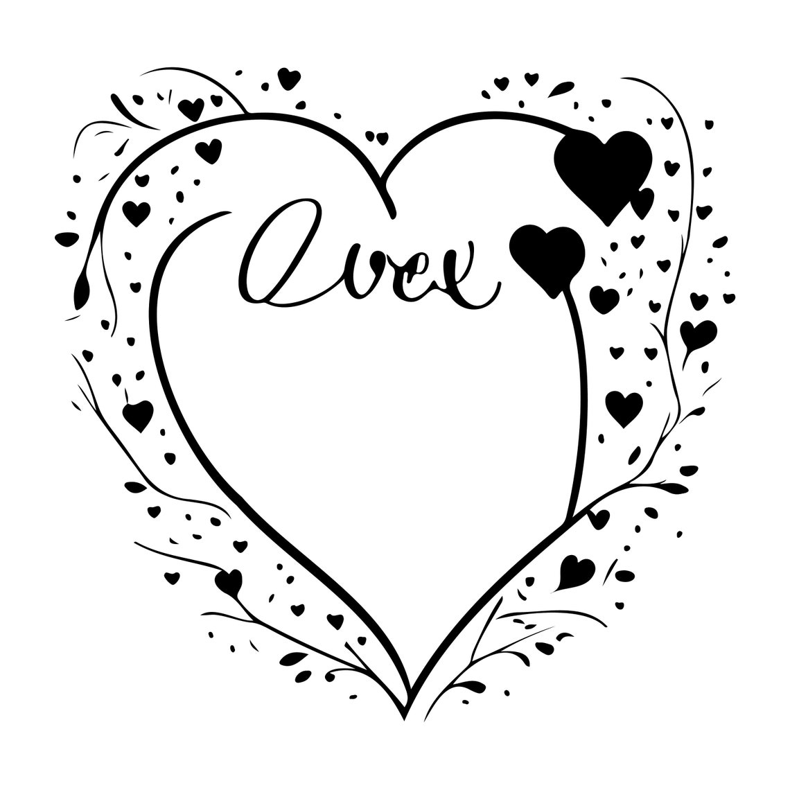 Love Heart PSD - Heart Outline Cut File - Heart Clipart - Heart Shape ...