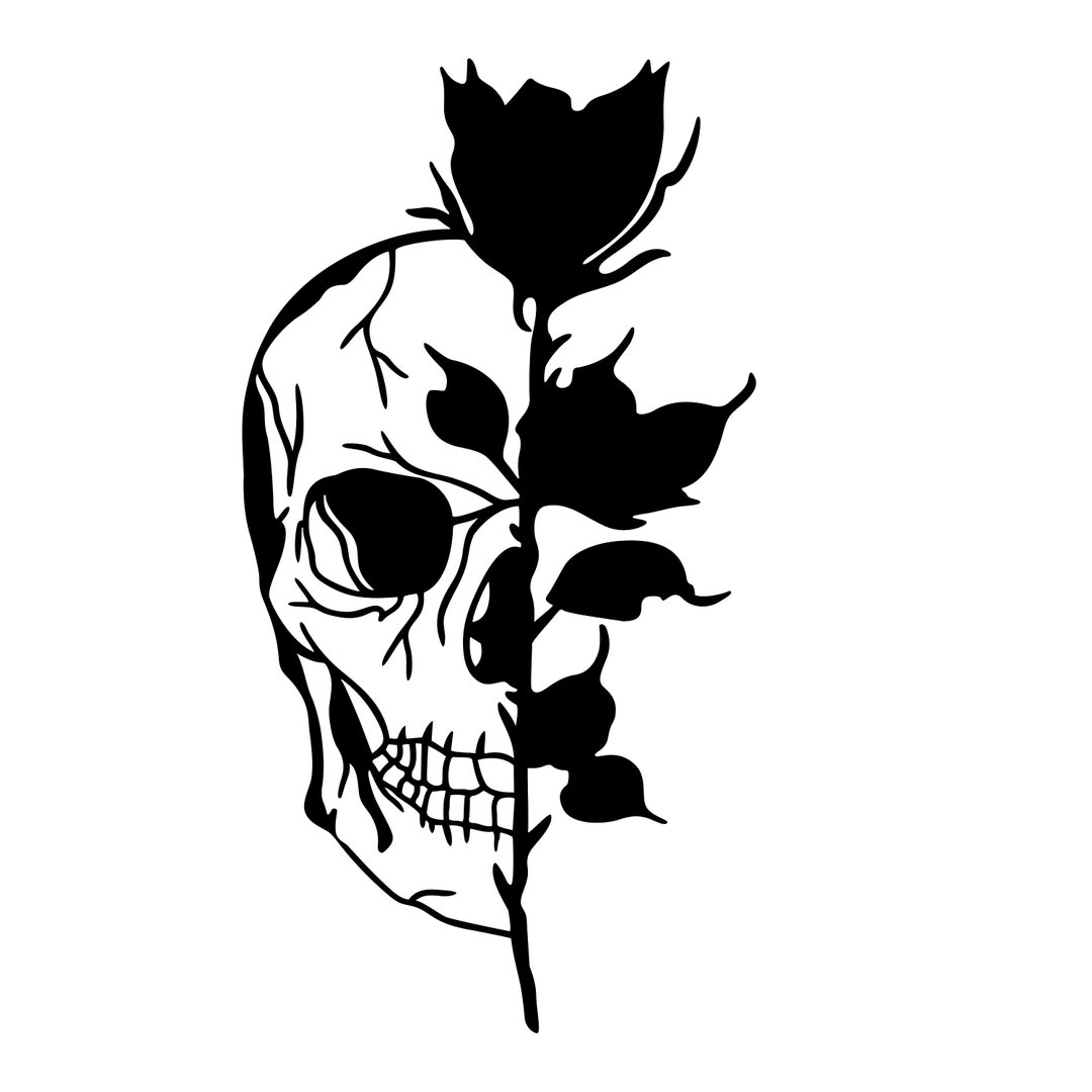 Skull With Rose Png, Crossbones Png File for Cricut, Silhouette ...