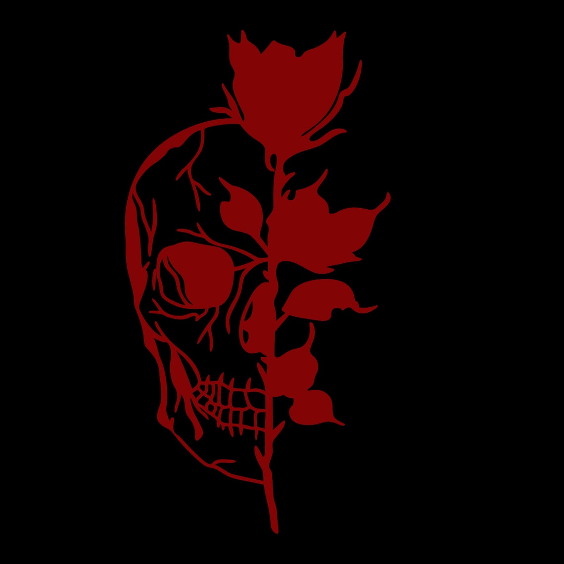 Skull With Rose Png, Crossbones Png File for Cricut, Silhouette ...