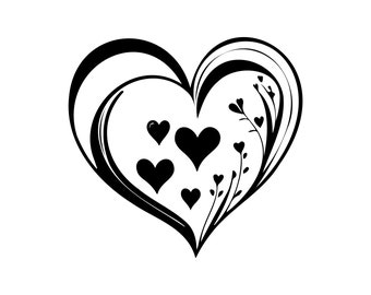 Heart Svg Bundle, Heart Svg, Hand Drawn Heart Svg, Open Heart Svg ...