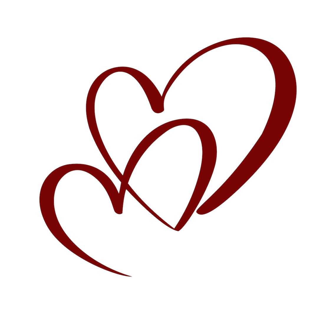 Double Heart PSD - Heart Outline Cut File - Heart Clipart - Heart Shape ...