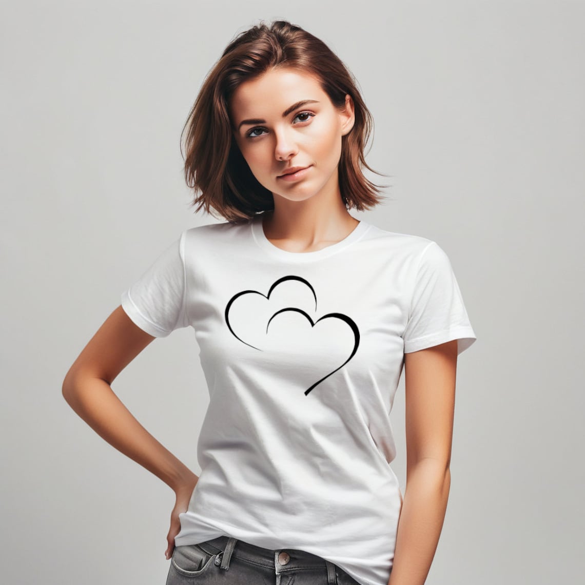 Double Heart PSD - Heart Outline Cut File - Heart Clipart - Heart Shape ...