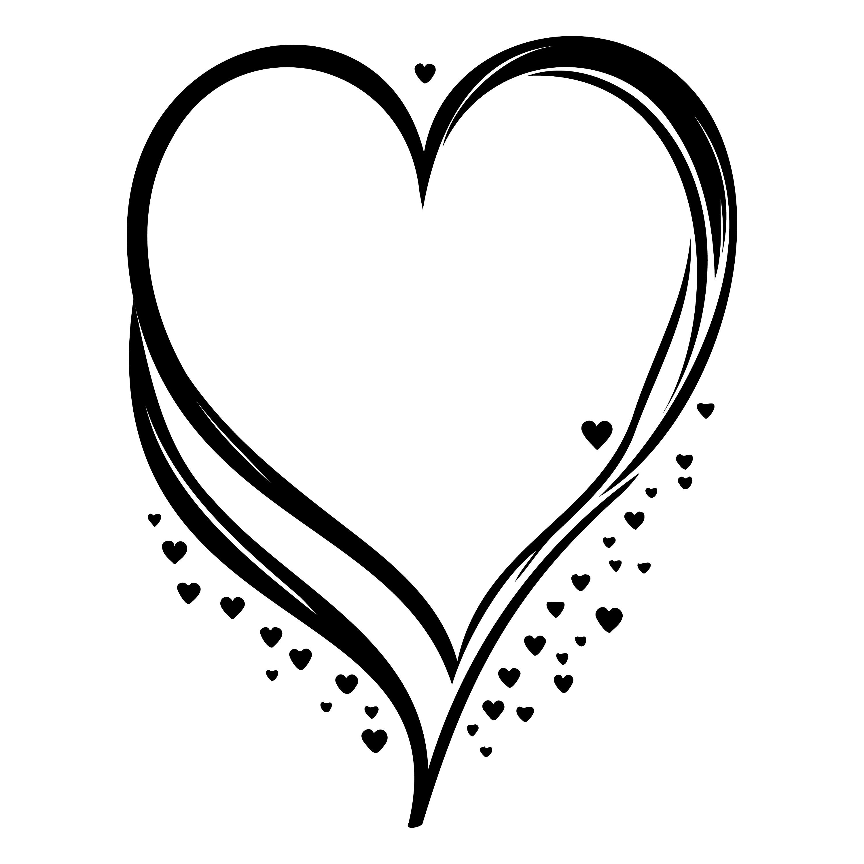 Double Heart PSD - Heart Outline Cut File - Heart Clipart - Heart Shape ...