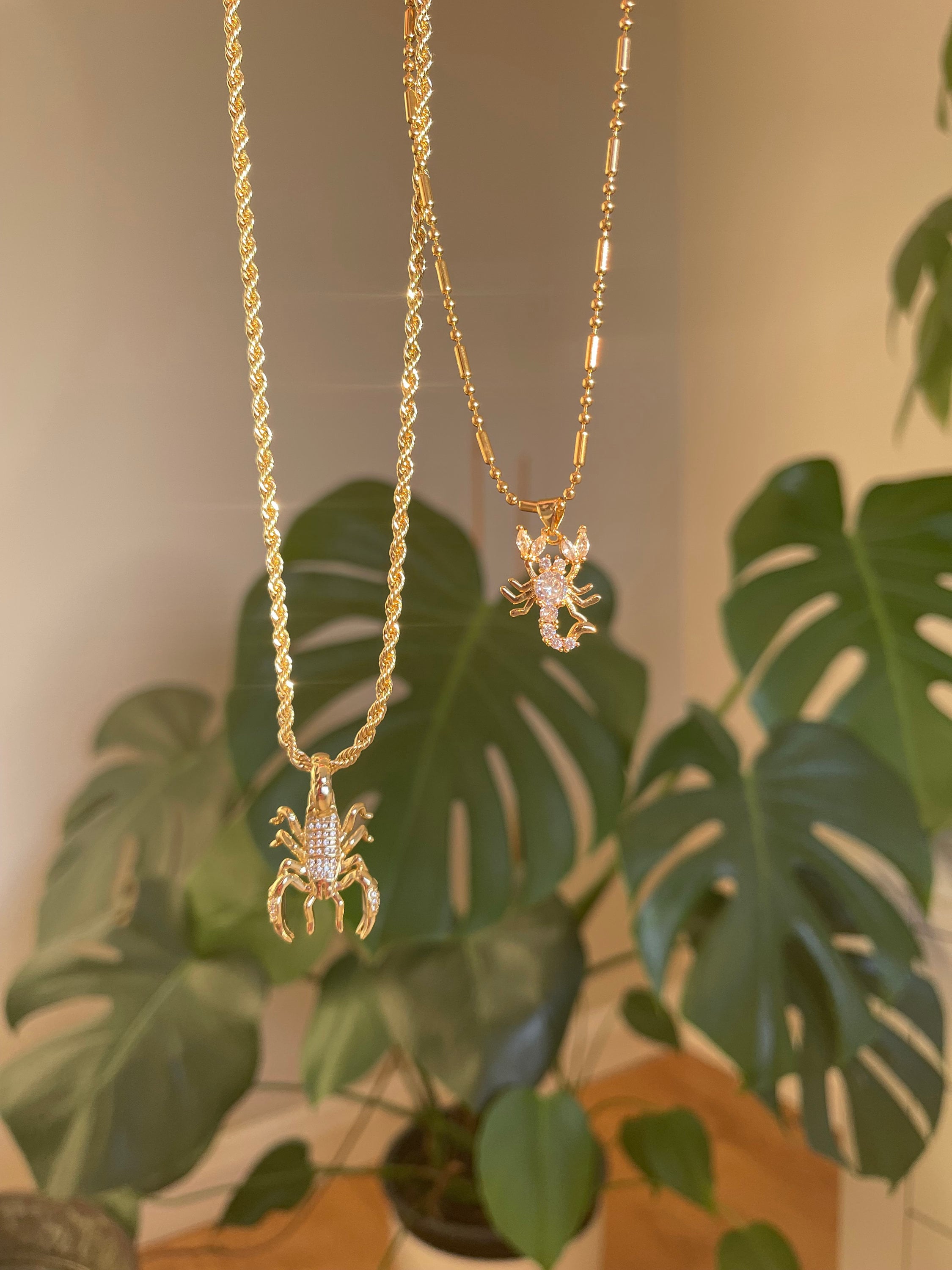 Scorpion Necklace Zircon Pendants Zircon Scorpion Gold Scorpion 18k Gold Scorpion Pendant Titanium Steel Chains Unisex Jewellery
