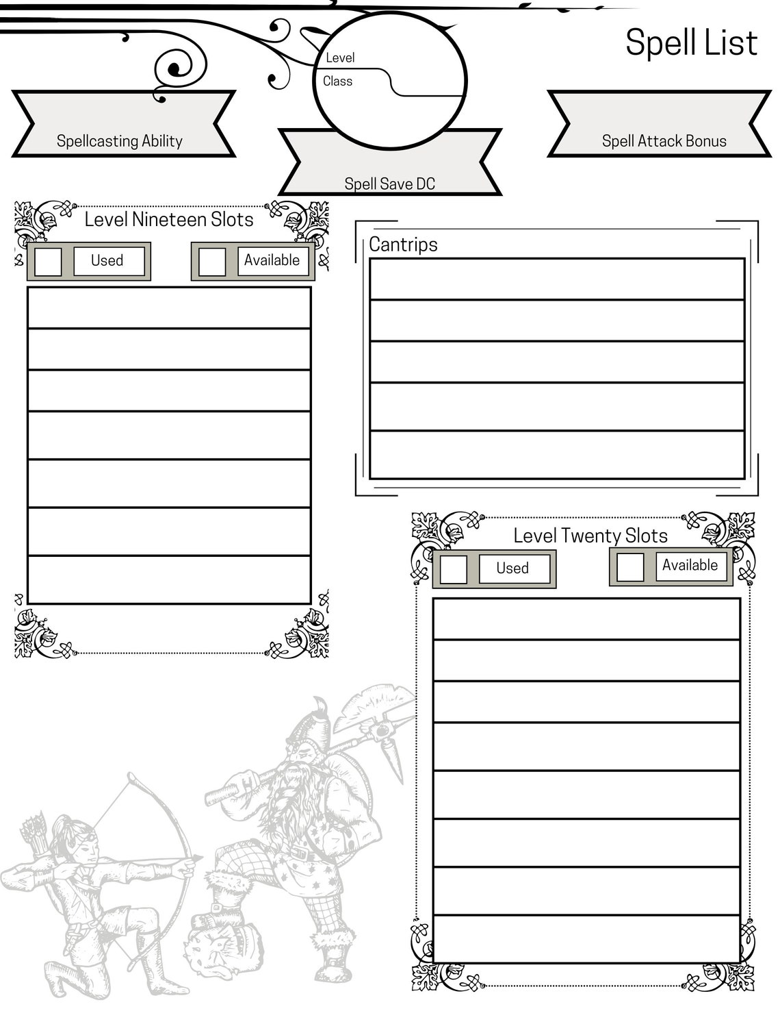PDF Fillable Dungeons and Dragons Character Sheet - Etsy
