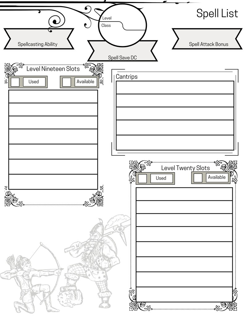 PDF Fillable Dungeons and Dragons Character Sheet - Etsy