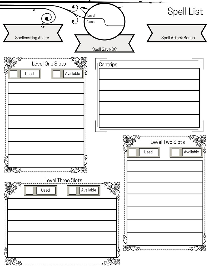 PDF Fillable Dungeons and Dragons Character Sheet - Etsy