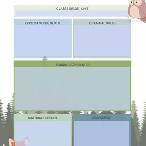 Forest Themed Lesson Plan - Etsy