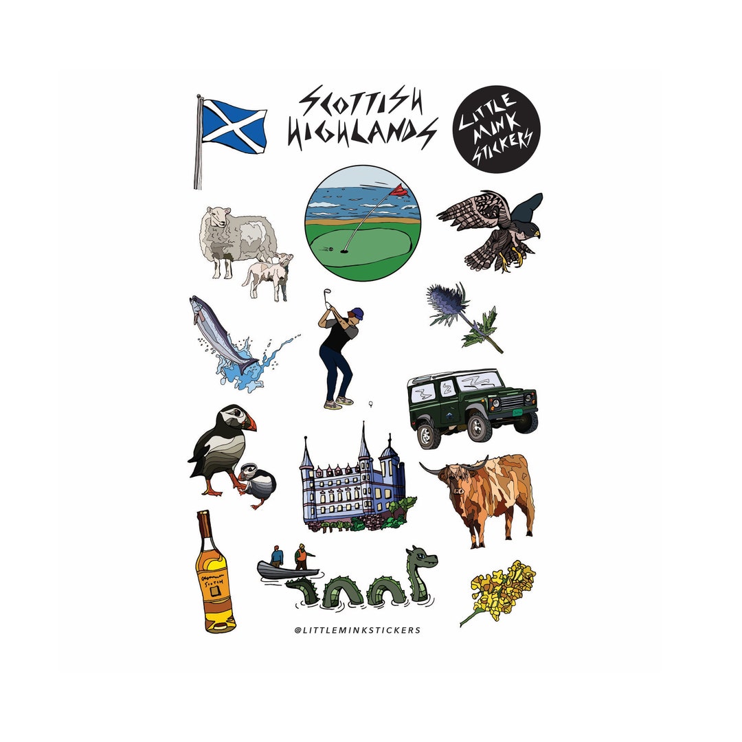 Scottish Highlands Sticker Sheet - Etsy