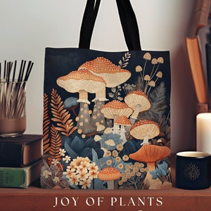 Boho Magic Mushroom Tote Bag | Ethereal Gift for Witch Fairy Mystical ...