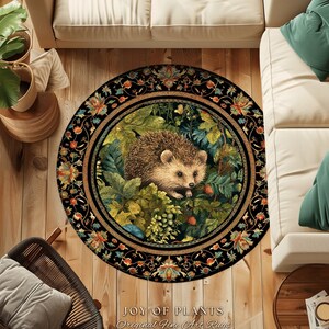 Hedgehog Botanical Rug | Woodland Bedroom Decor William Morris Inspired ...