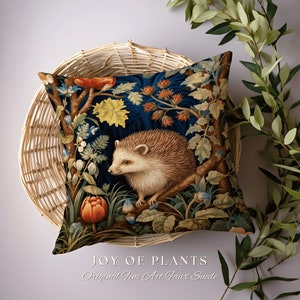 Maximalist Hedgehog Pillow | Morris Inspired Pillow Woodland ...