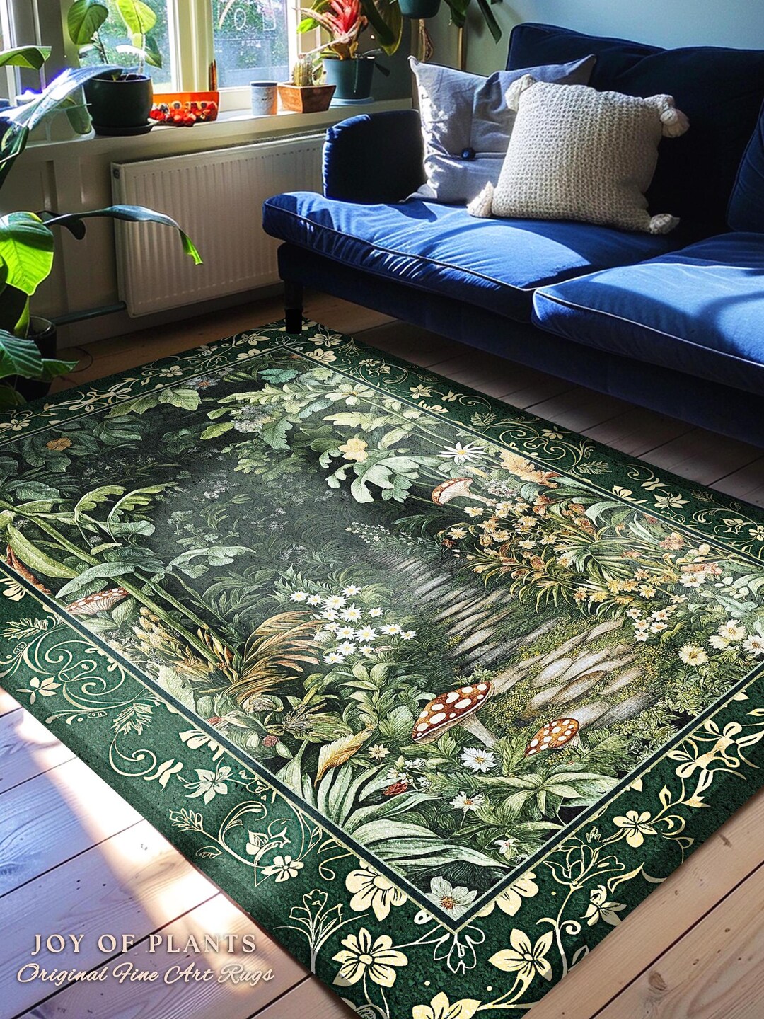 Soft Green Woodland Area Rug for Bedroom | Fairycore Woodland Nature ...