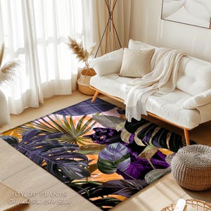 Tropical Leaves Botanical Jungle Rug | Forest Aesthetic Dark Academia ...