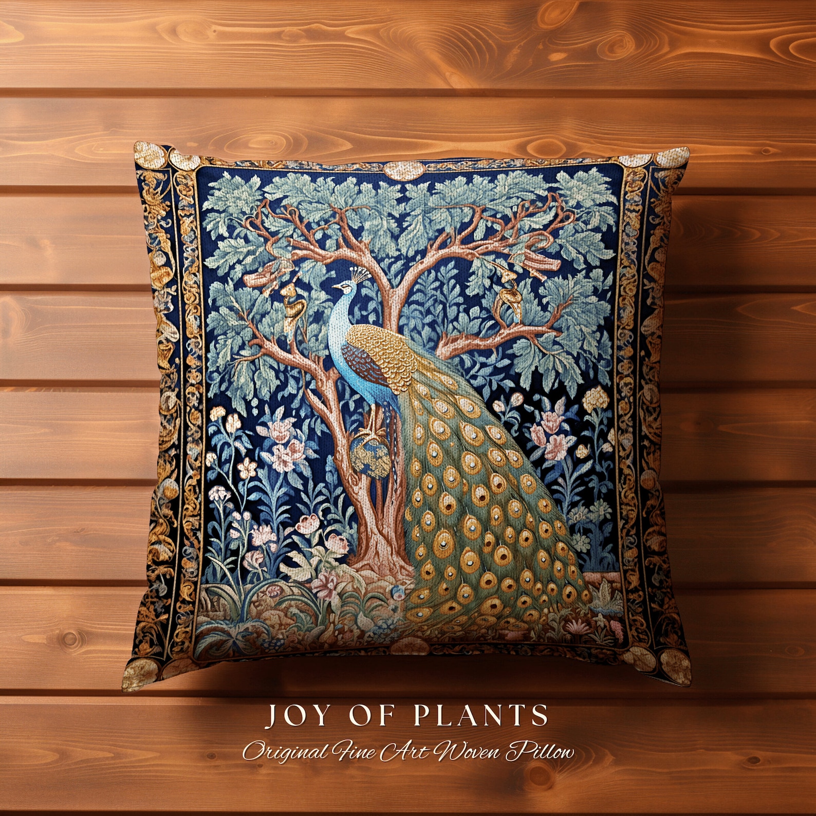 Classic Aesthetic Peacock Throw Pillow | William Morris Inspired ...