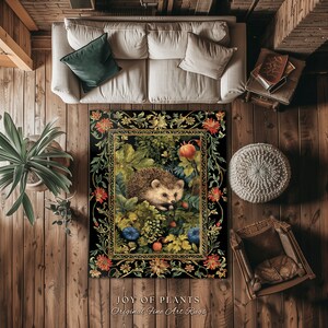 Hedgehog Botanical Rug | Woodland Bedroom Decor William Morris Inspired ...