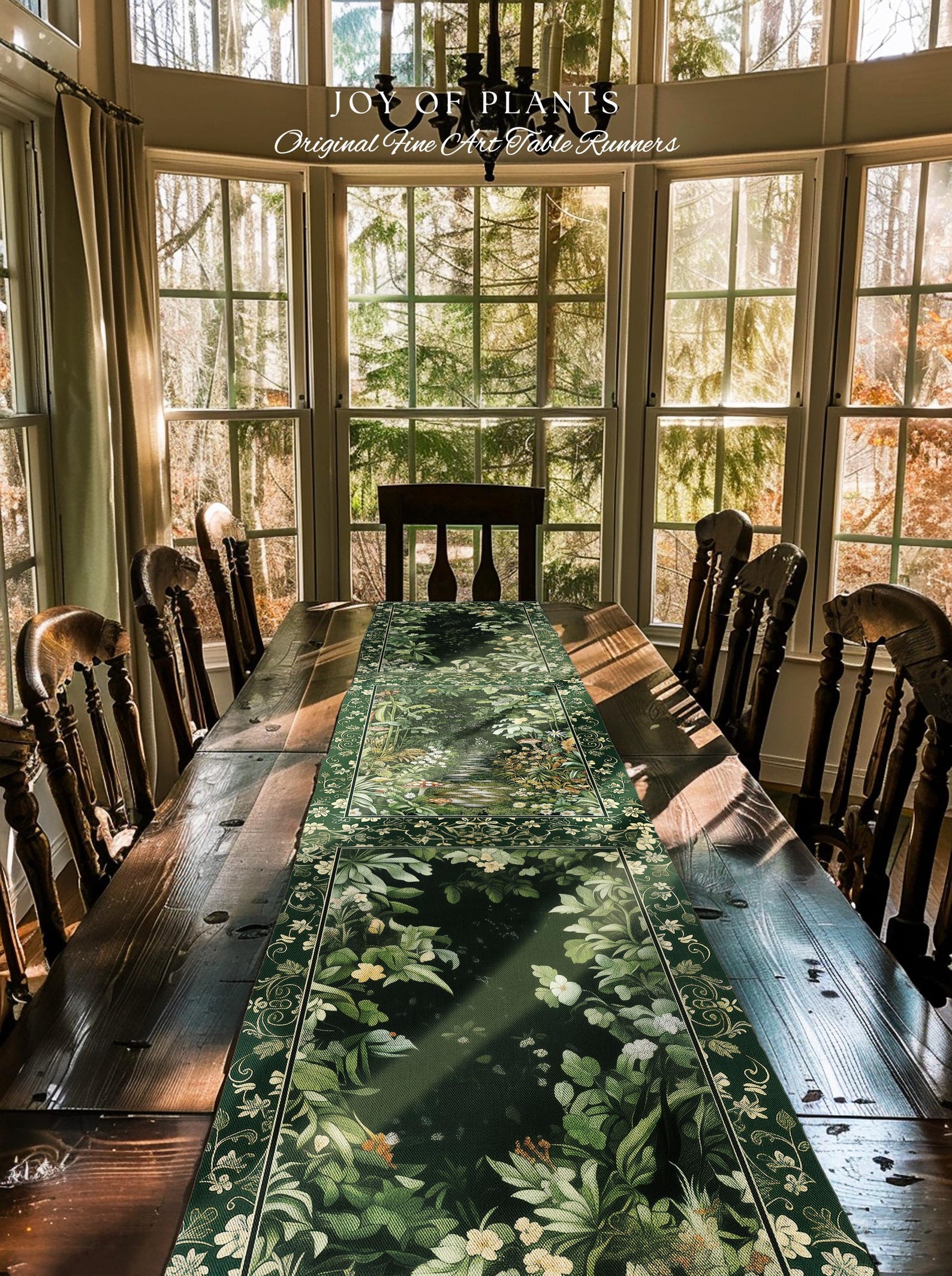 Soft Green Woodland Area Table Runner | Fairycore Woodland Nature Lover ...