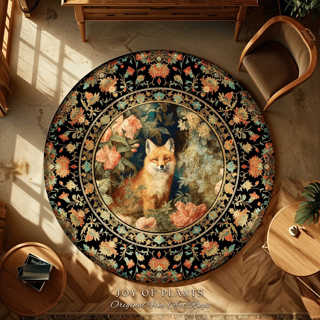 Fairycore Fox Area Rug Ethereal Bedroom Decor William Morris Inspired ...