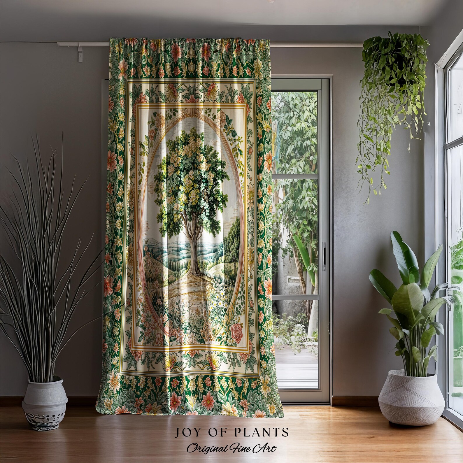 Chateau Garden Tree of Life Curtains | French Provincial Landscape ...
