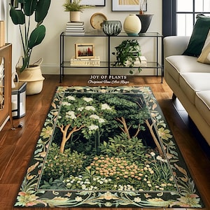 Emerald Green Medieval Tree Area Rug | Magical Woodland Cottagecore ...
