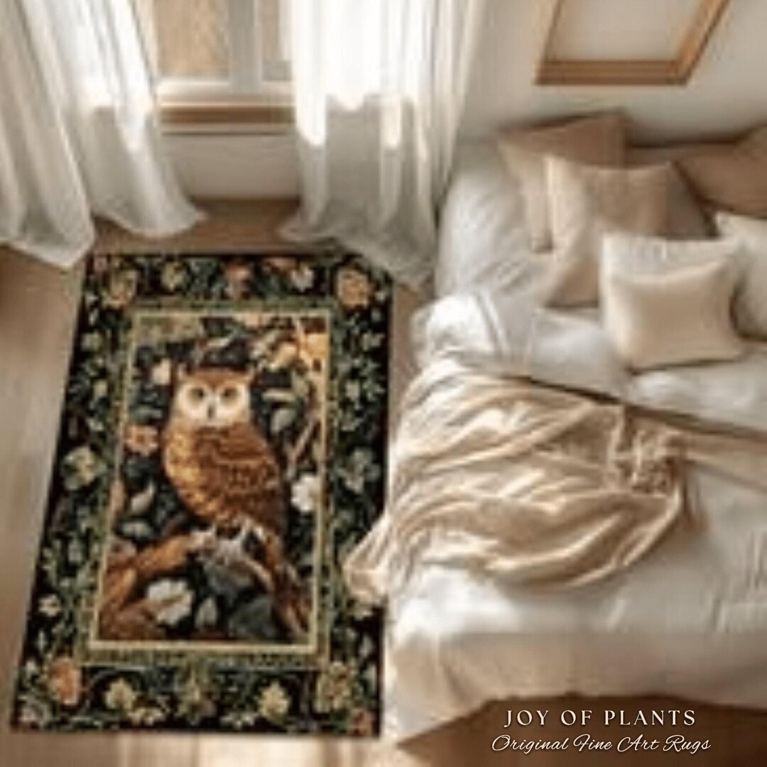 Whimsigoth Owl Area Rug | Ethereal Book Nook Decor William Morris ...