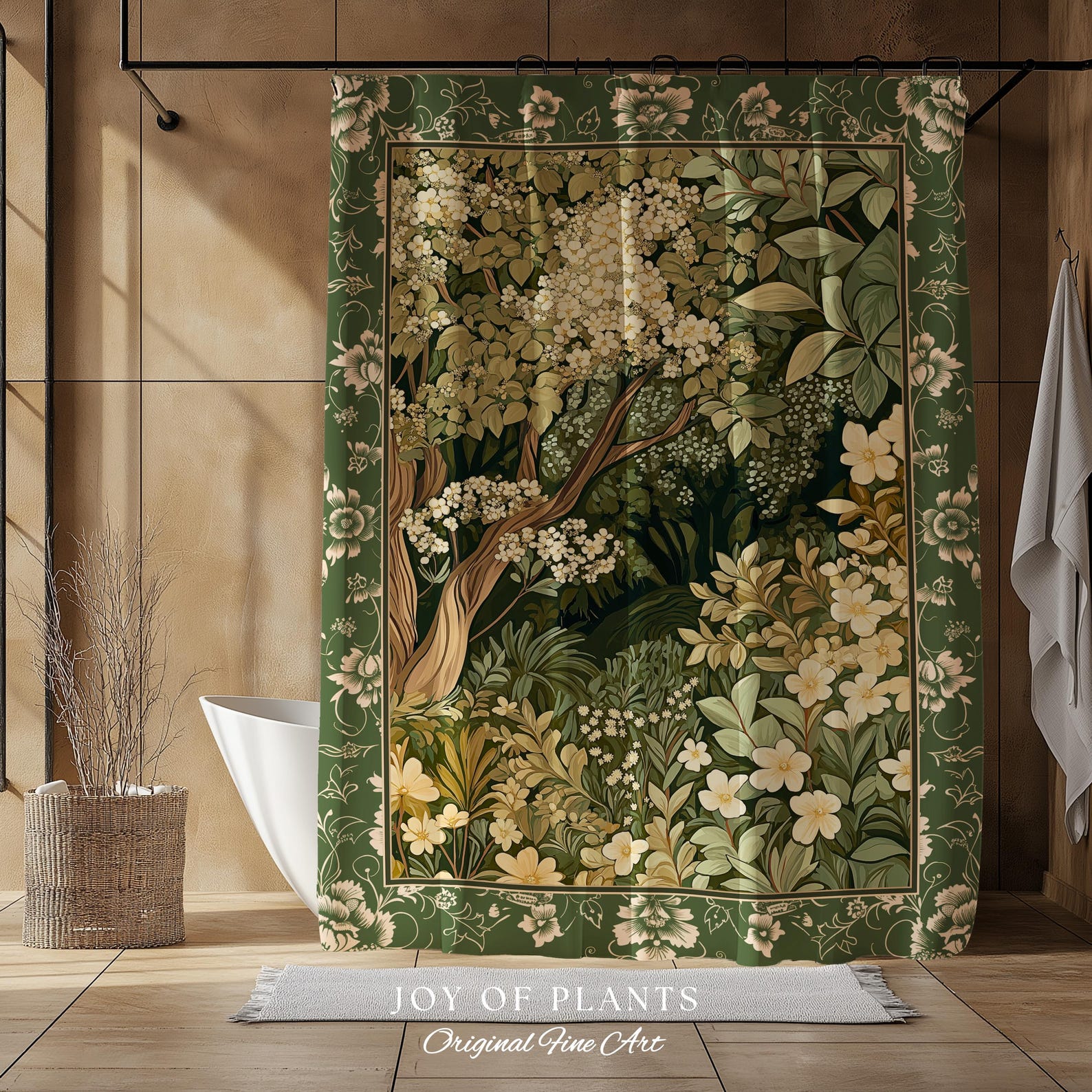 Soft Aesthetics Folklore Forest Shower Curtain Fairy Inspired Bathroom ...