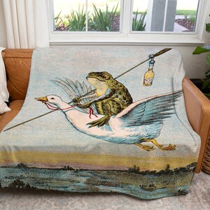 Vintage Toad Blanket | Frog Tapestry Woven | Art Blanket Woven | Frog ...