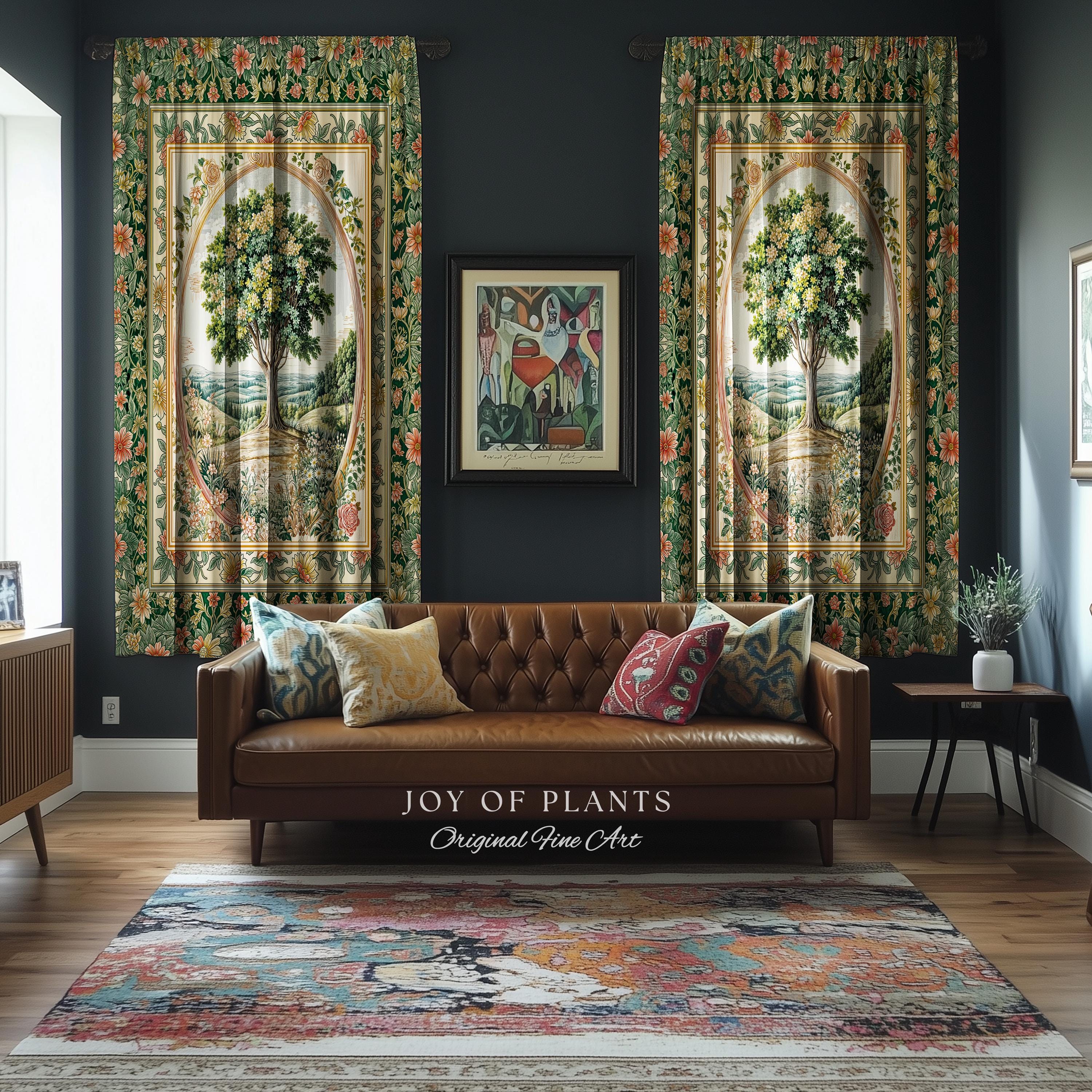 Chateau Garden Tree of Life Curtains | French Provincial Landscape ...