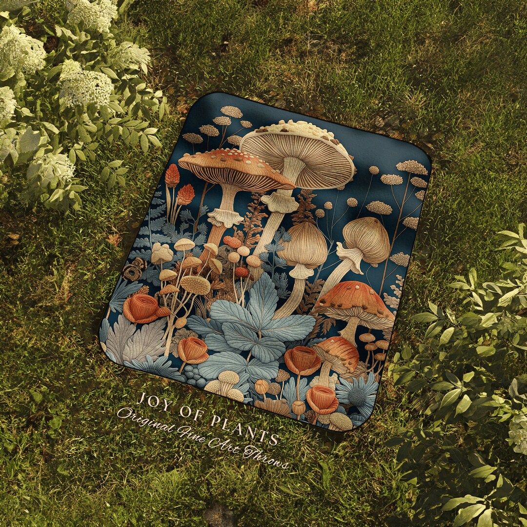 Fairycore Mushroom Woven Blanket Cottagecore Throw for Mushroom Lover ...