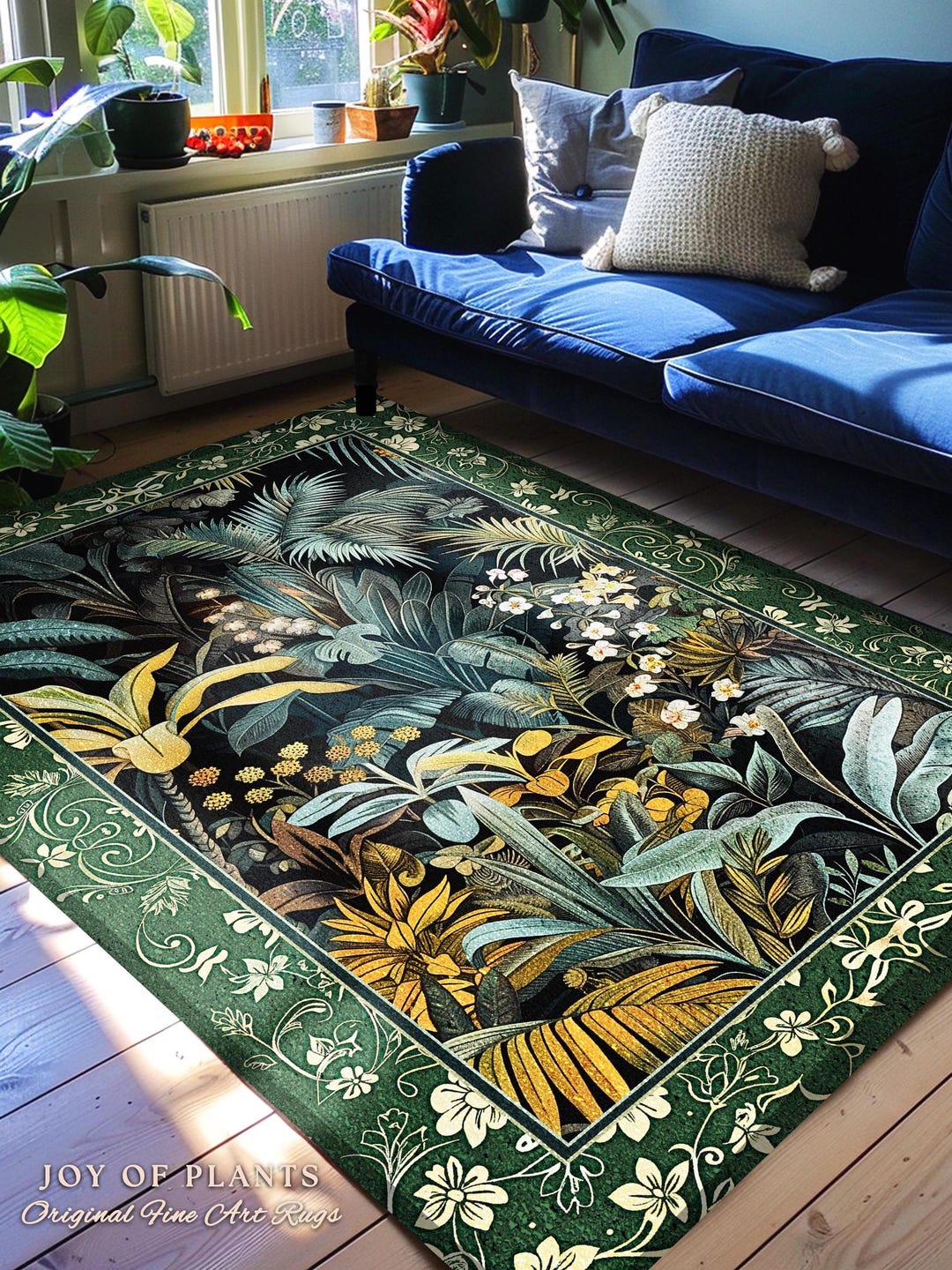 Jungle Leaves Botanical Area Rug | Tropical Jungle Nature Lover Book ...