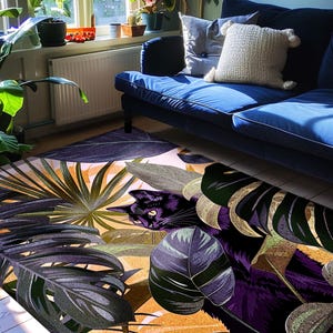 Tropical Leaves Botanical Jungle Rug | Forest Aesthetic Dark Academia ...