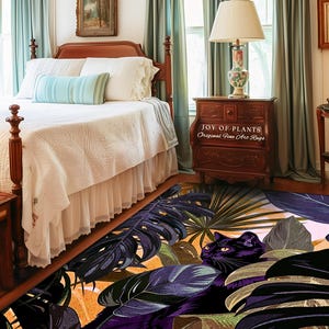Tropical Leaves Botanical Jungle Rug | Forest Aesthetic Dark Academia ...