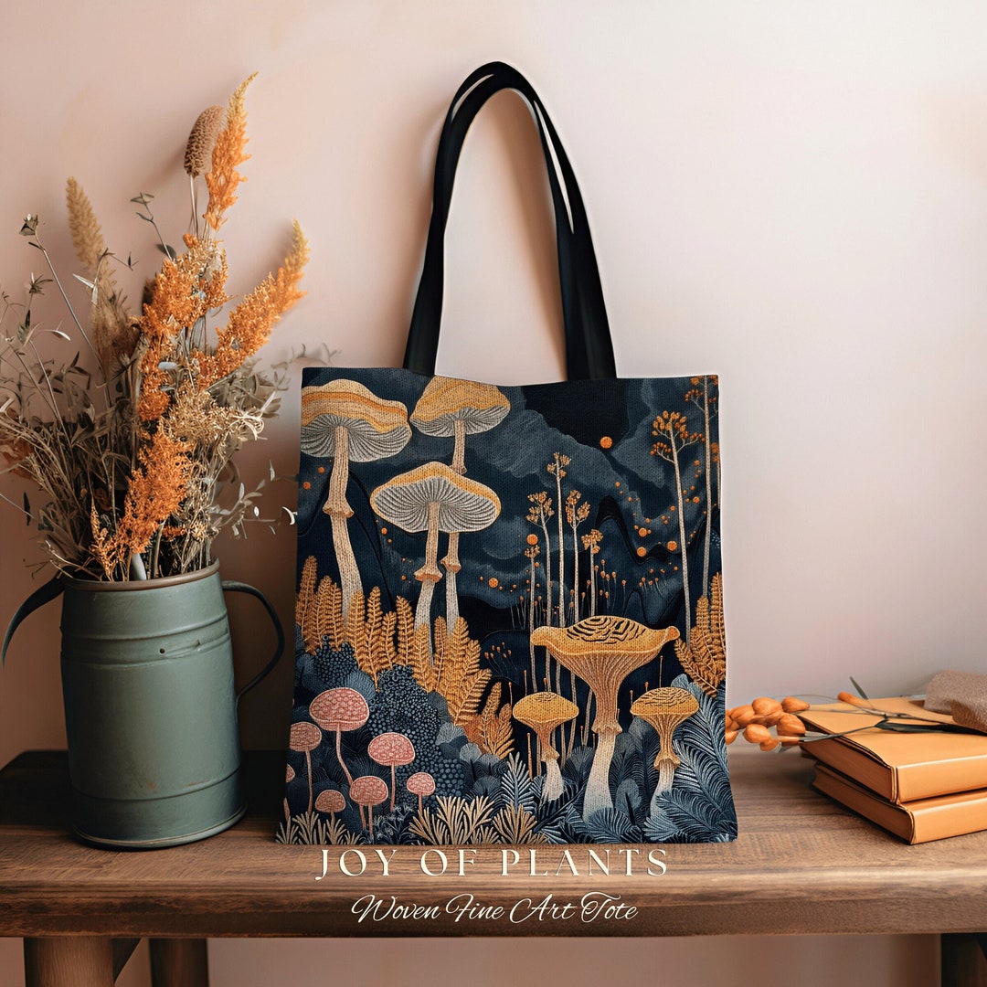 Dark Woodland Mushroom Tote | Fairycore Gift for Forager Fairy Core ...