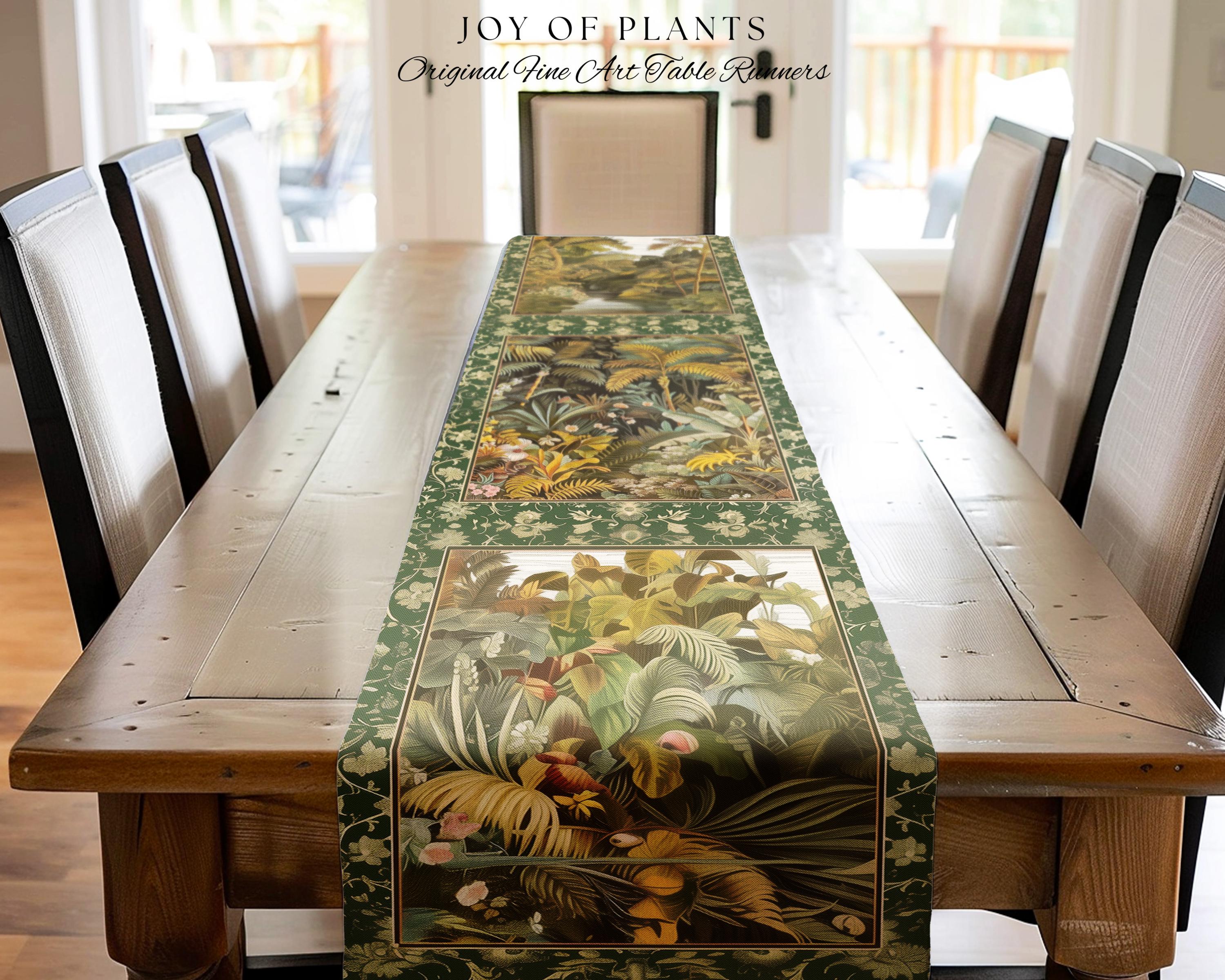 Maximalist Botanical Jungle Table Runner | Exotic Leaf Tropical Nature ...