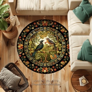 Woodland Birds Cottagecore Rug Crowcore Bedroom Decor William Morris ...