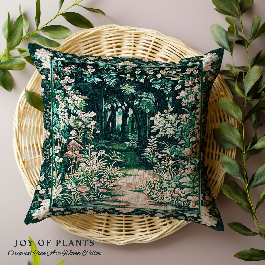 Cottagecore Woodland Nature Pillow | Whimsigoth Folklore Room Decor ...