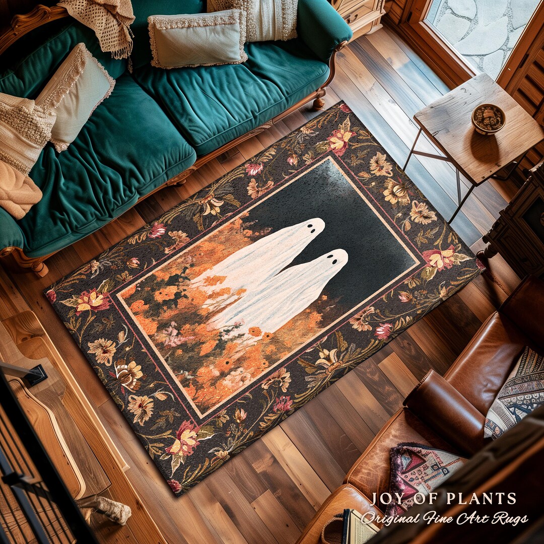 Moody Woodland Gothic Ghost Rug Dark Cottagecore Fall Aesthetic Boho ...