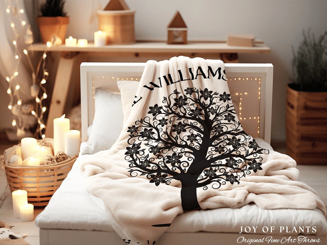 Minimalist Family Tree Blanket Custom Family Tree Personalized Tapestry ...